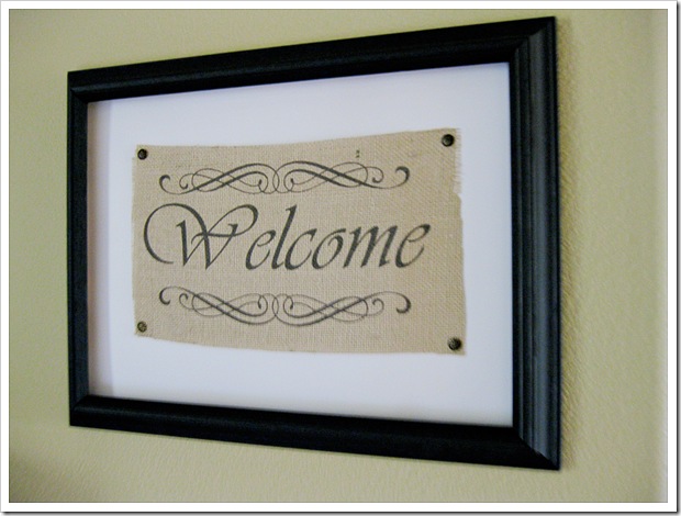 Welcome Burlap Sign… - Domestically Designed